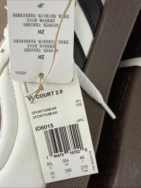 adidas | Shoes | Adidas Vl Court 2 White Sneakers With Black Stripes ...